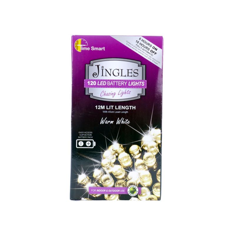 120 Battery Operated LED Chaser Lights - Warm White